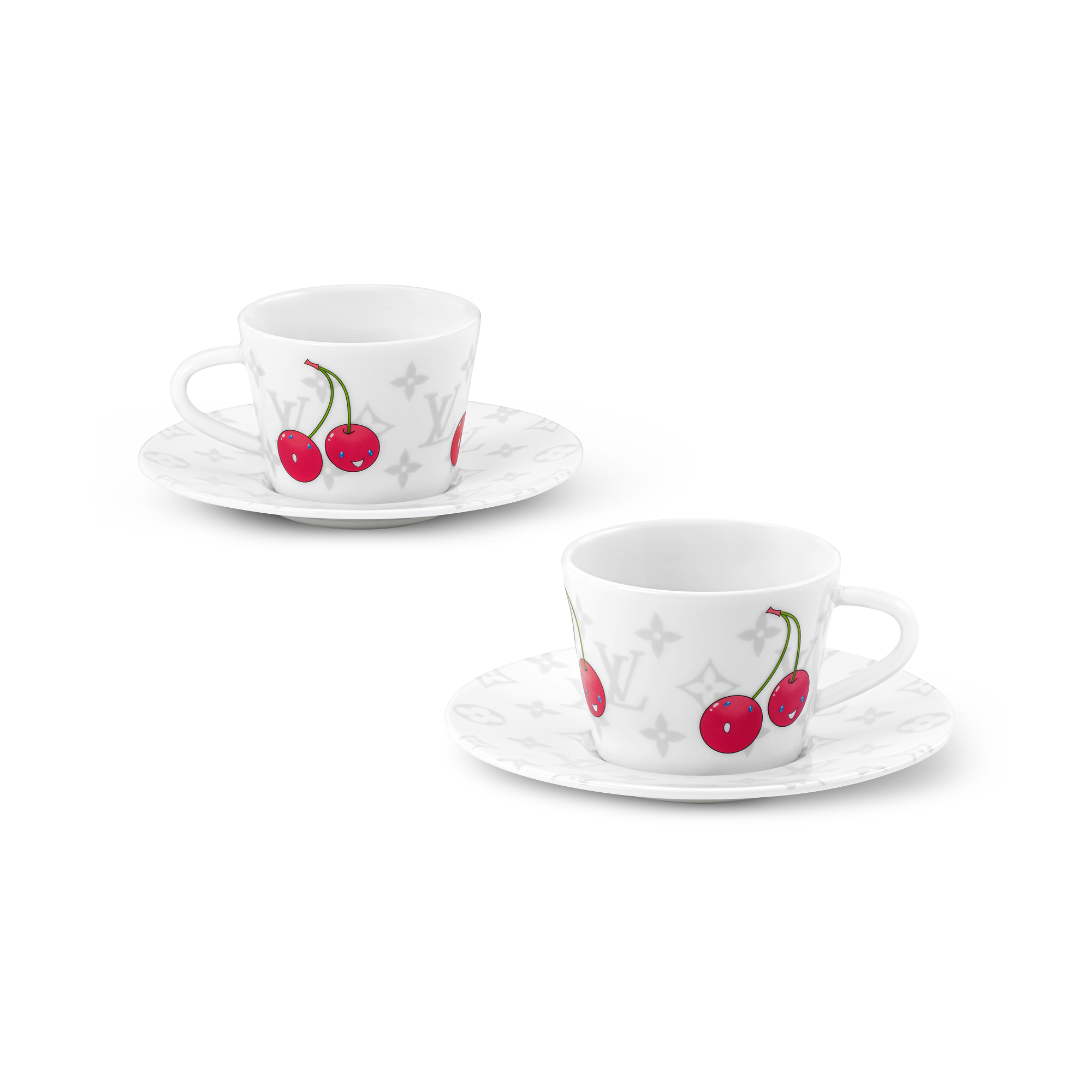Set de 2 tazas y platillos de café LV x TM Monogram Cerises - Hogar y Decoración de mesa | LOUIS ...